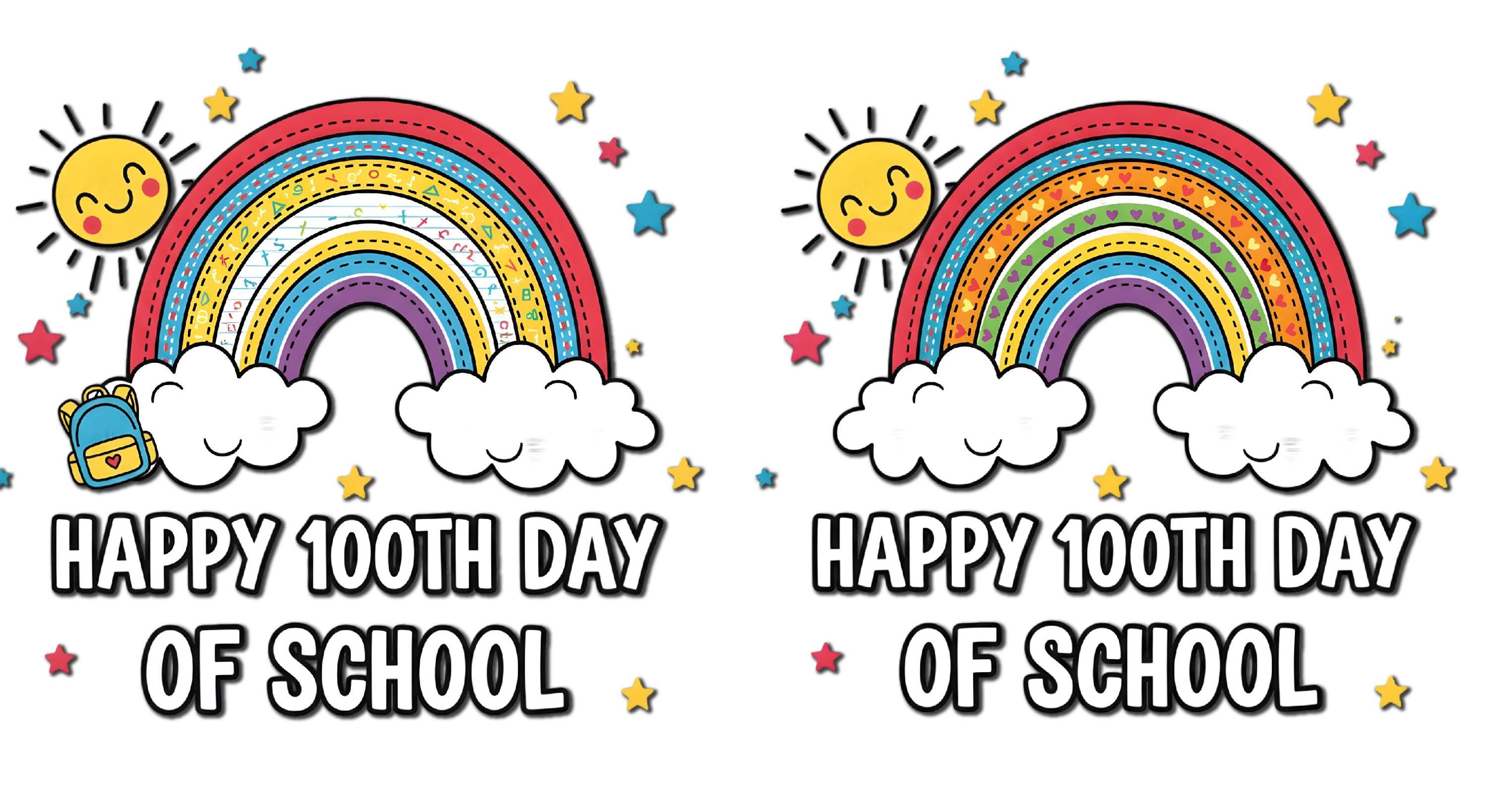 100th Day of School Rainbow Shirt Design PNG (digital Download) - Etsy