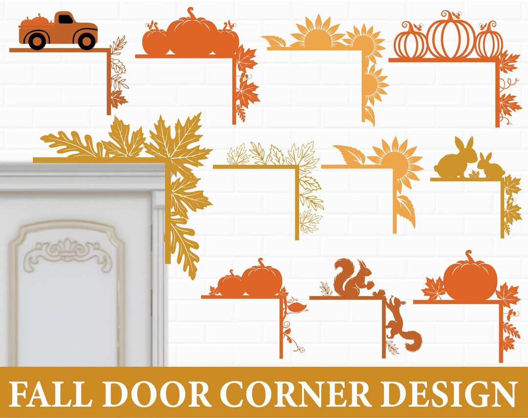 Autumn Door Corner Decor Bundle: Fall & Halloween Designs (SVG, PNG ...