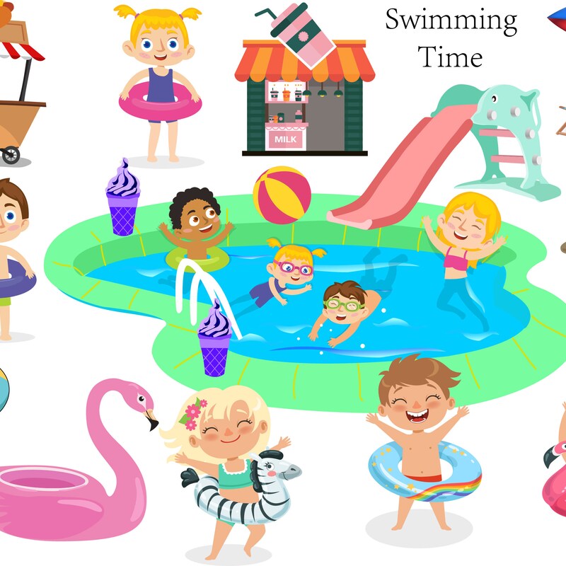 Swimming Clipart - Etsy
