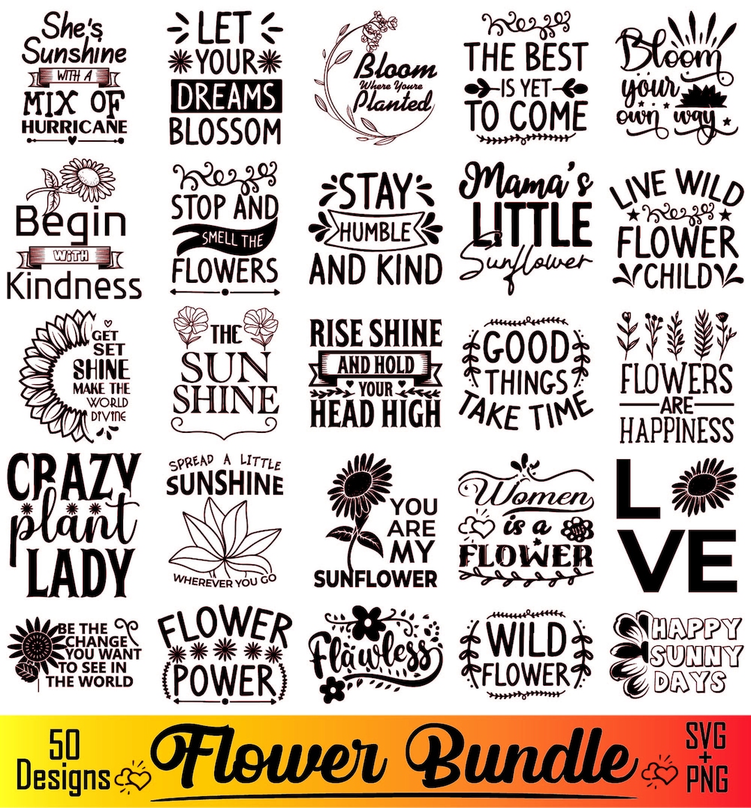 Flower Quotes Svg, Plant Svg Bundle, Plant Mom Svg, Gardening Svg ...