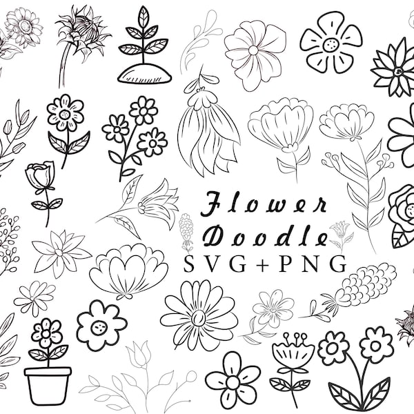 Doodle Flowers - Etsy
