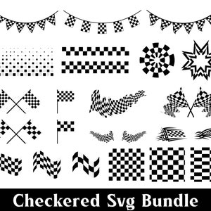 Checkered Pattern SVG Bundle: Clipart, Checkerboard Designs (digital ...