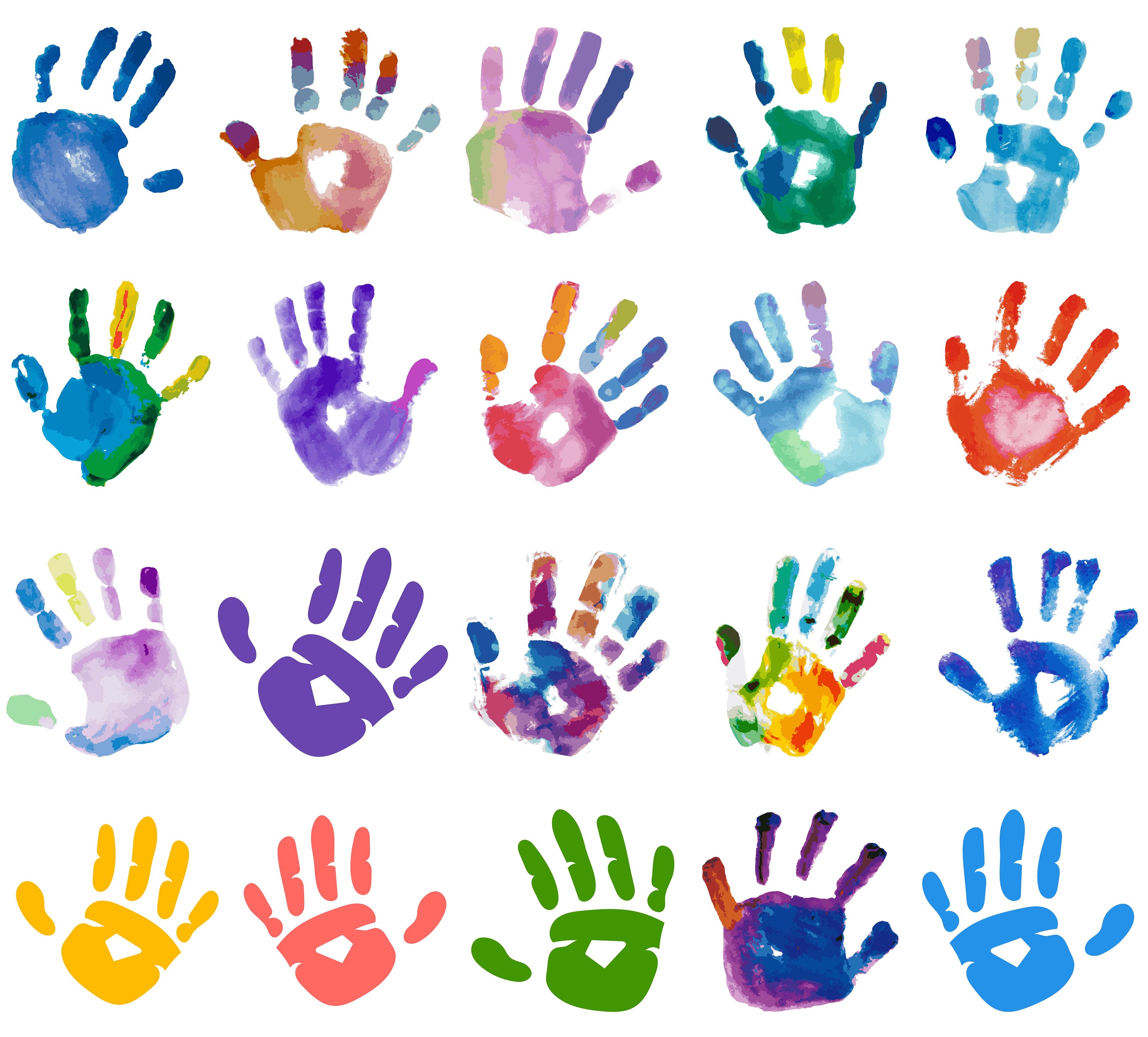 Hand Print Clip Art In A Circle