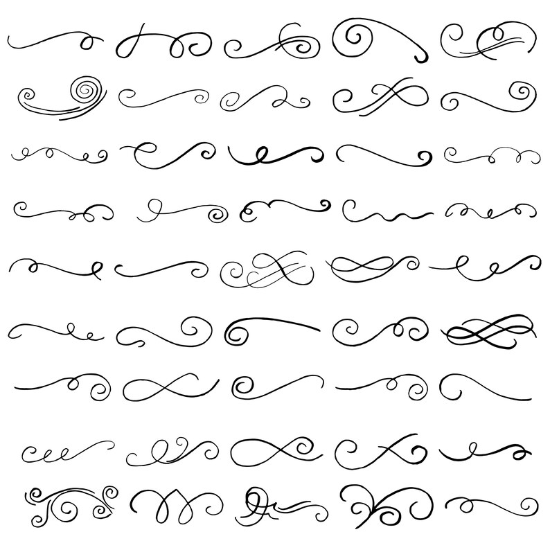 SWIRL SVG Bundle, Flourish Svg, Swoosh, Swish, Stroke Svg, Decorative ...