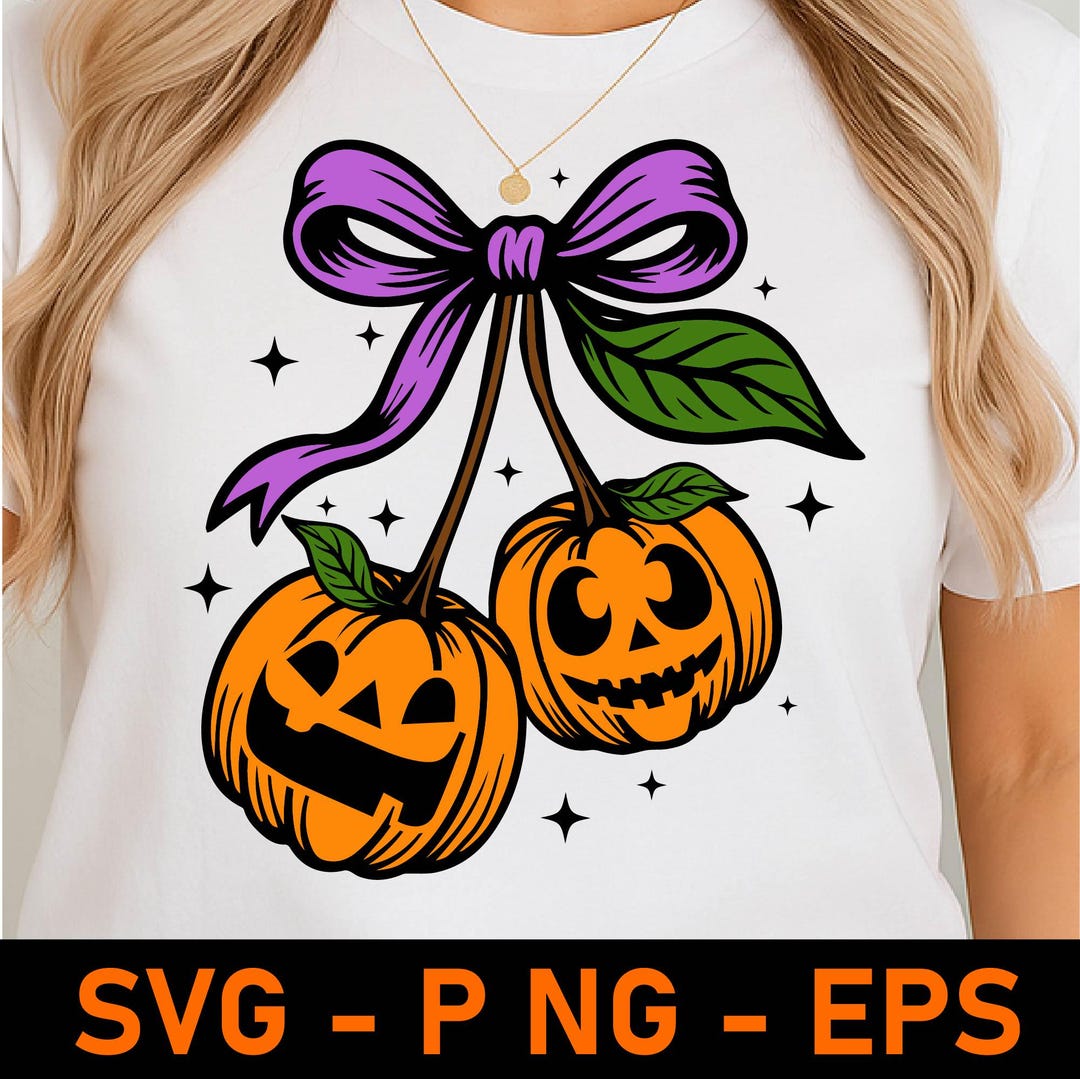 Fall Pumpkin Cherries Png, Halloween Shirt Png, Halloween Cherry Svg ...