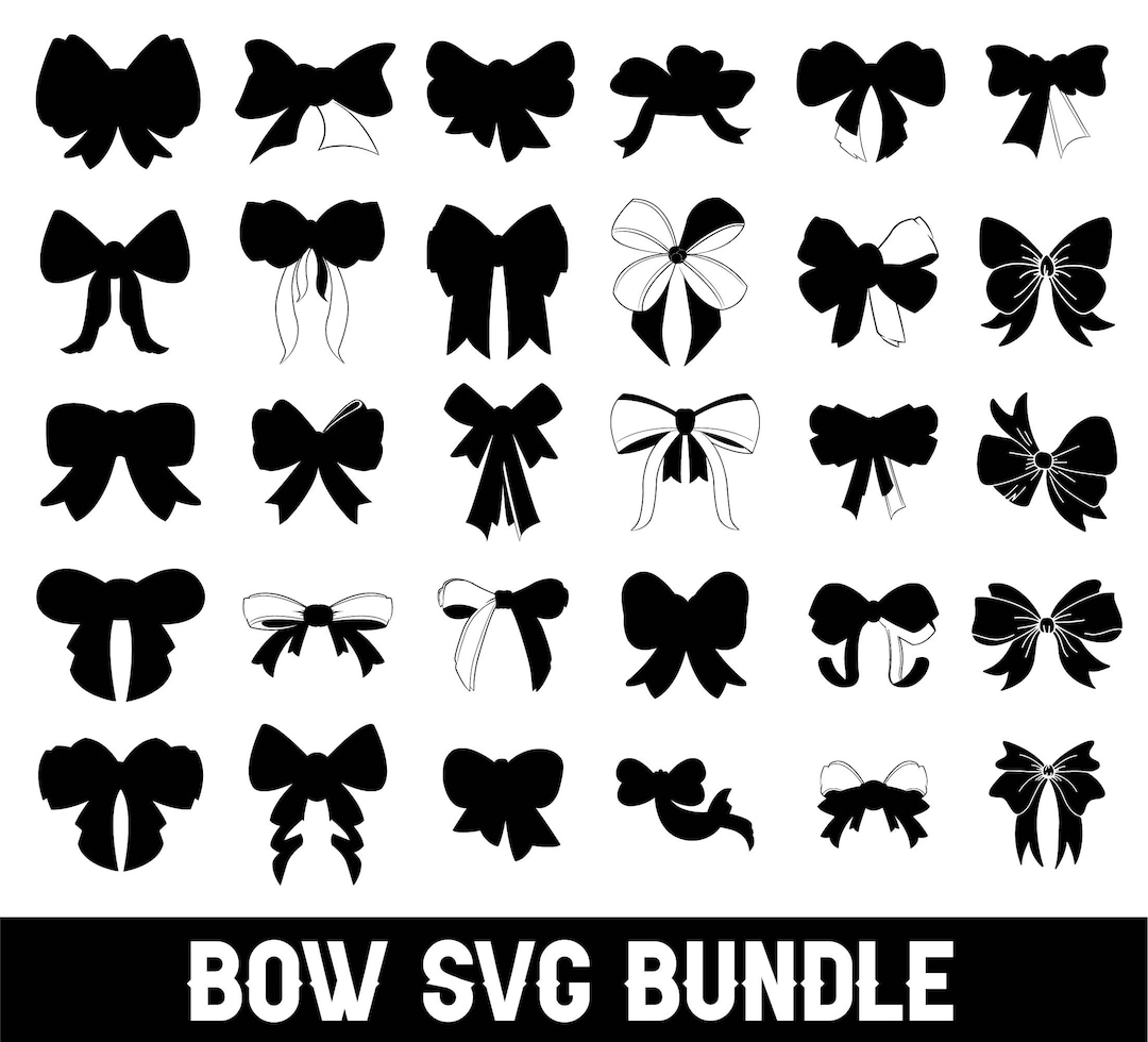 Ribbon Bow Svg, Bow Tie Svg, Bow Svg Bundle, Hair Bow Svg, Ribbon and ...