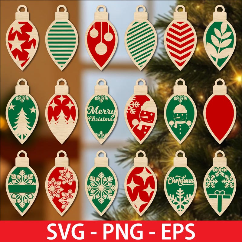 Christmas Bulbs Svg - Etsy