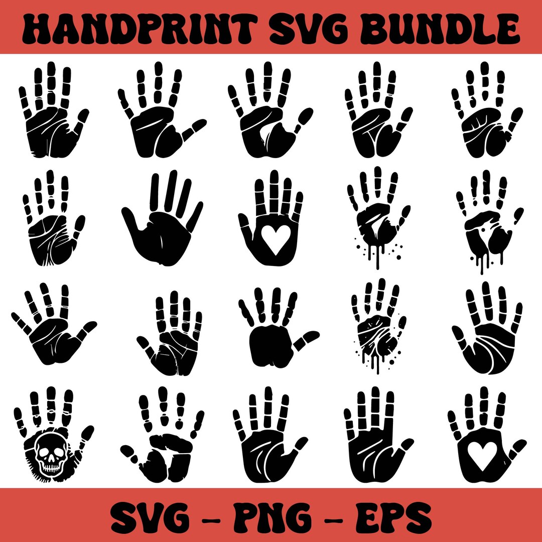 Handprint SVG, Hand Cut File, Handprint Cricut, Handprint Silhouette ...