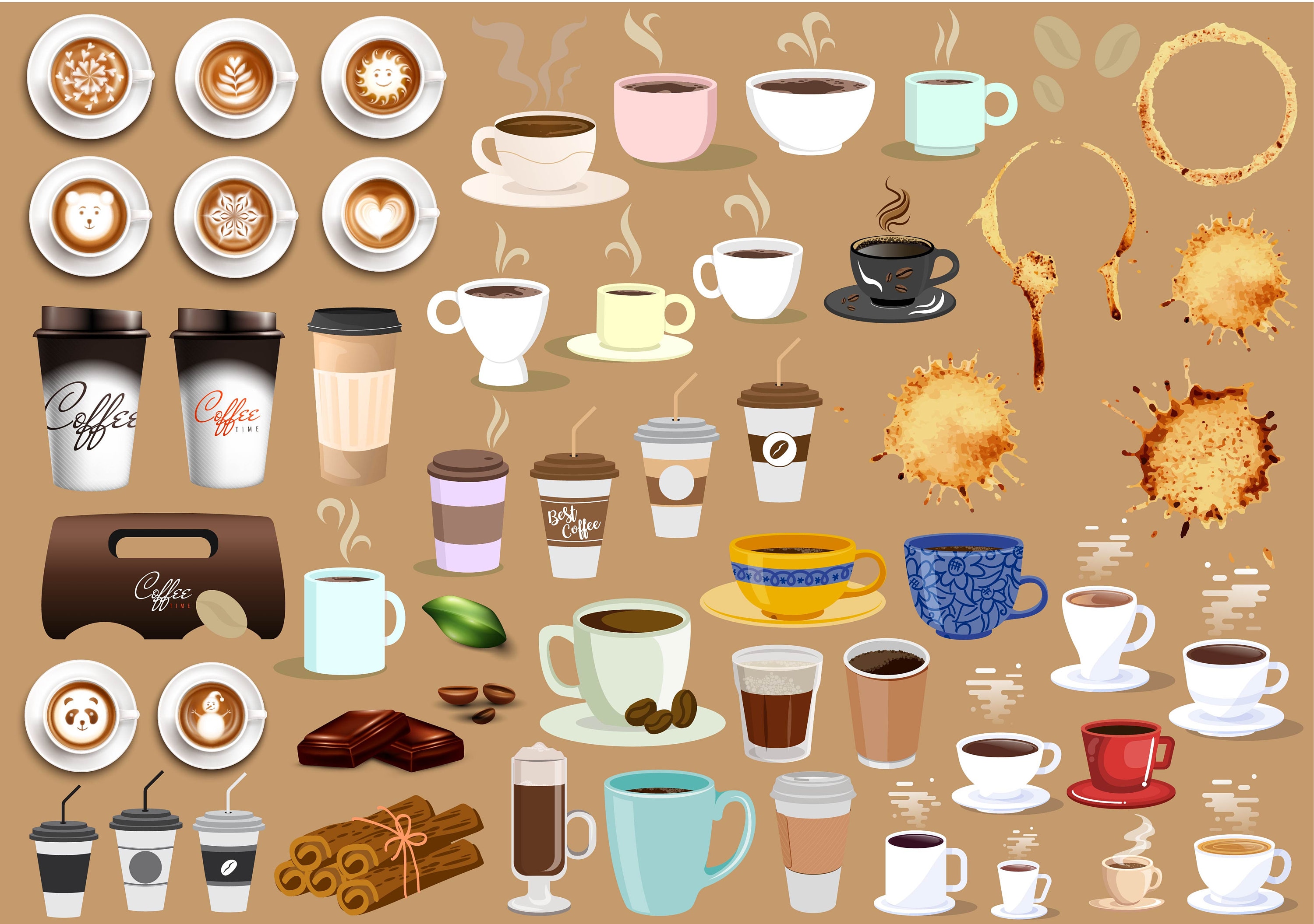 Digital Coffee Clipart Coffee Cup Clipart Set Coffee Lovers - Etsy