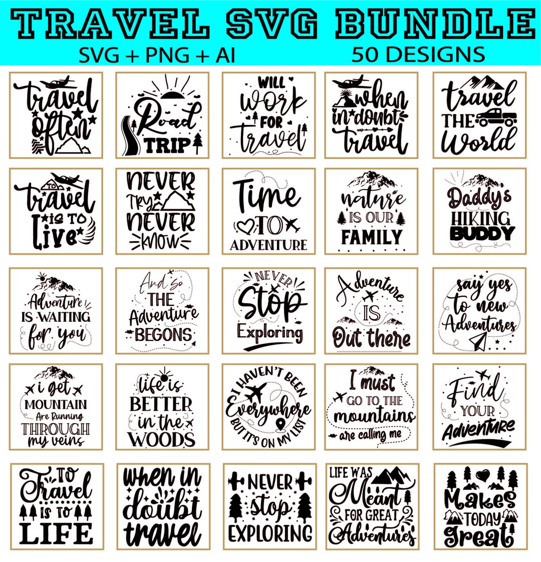 Travel Svg Bundle, Travel Svg Files for Cricut, Funny Travel Svg ...