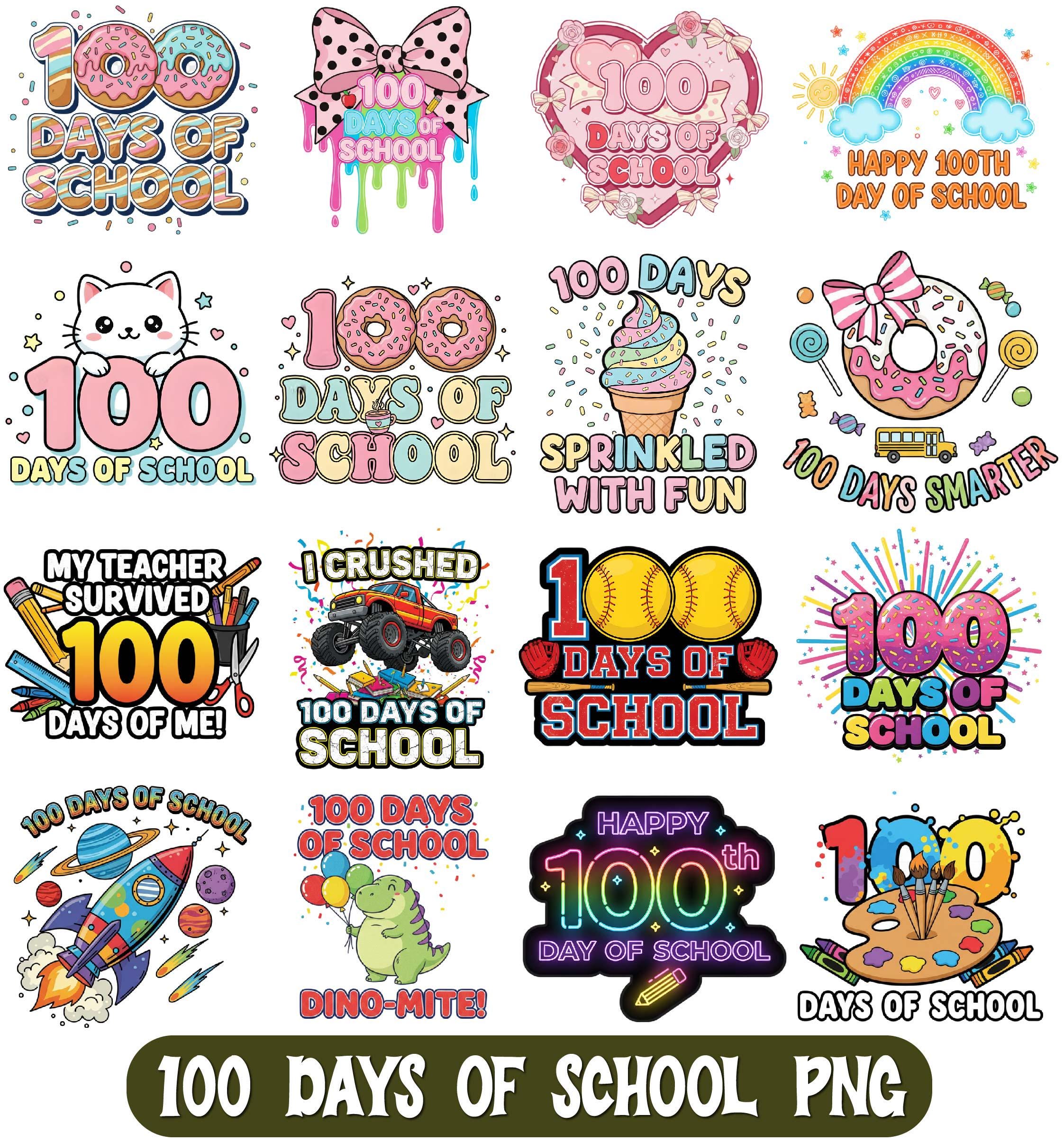 100 Days of School PNG Bundle | Kids Teacher Sublimation Designs ...