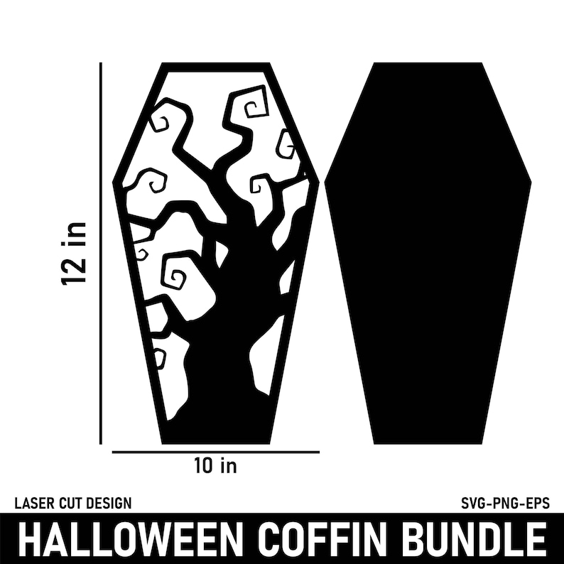 Halloween Coffin SVG Bundle: Spooky Ghost Laser Cut Files (digital ...