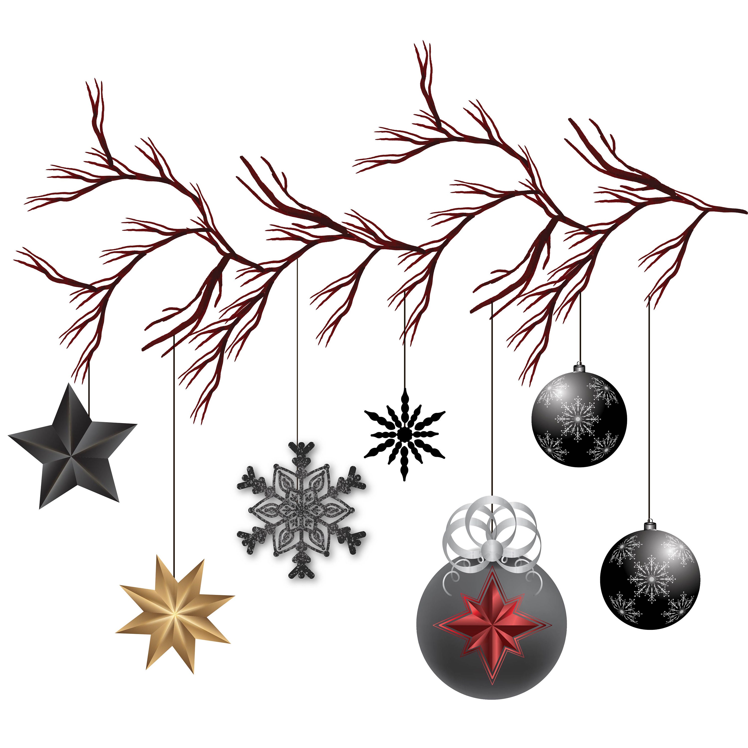 Black Christmas Clipart SVG Bundle Christmas Decor Black - Etsy