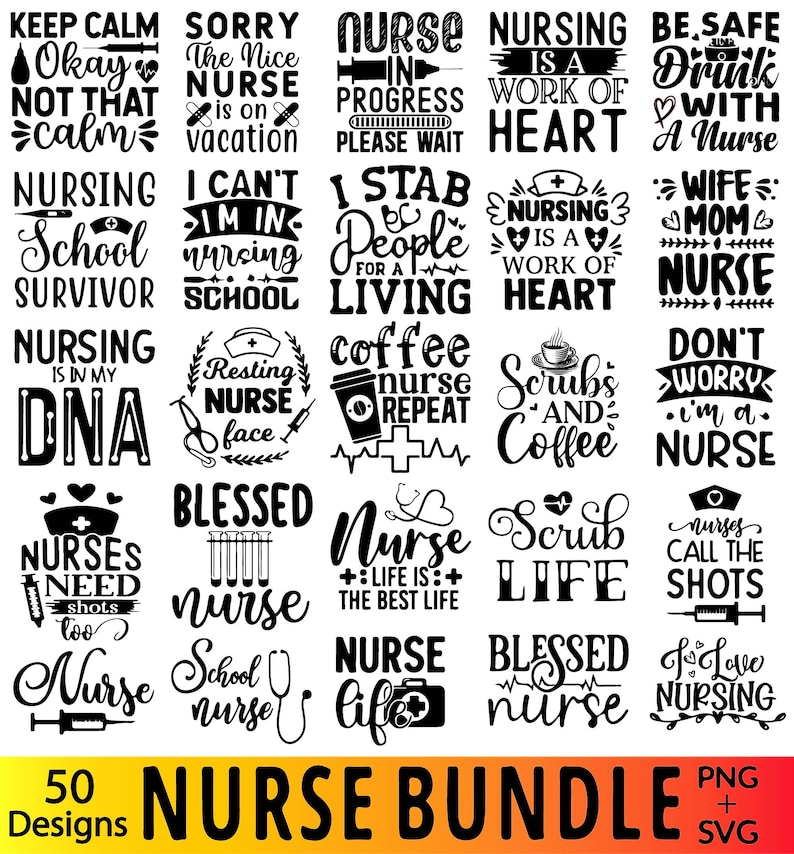 Nurse SVG Bundle Nurse Quotes SVG Doctor Svg Nurse - Etsy
