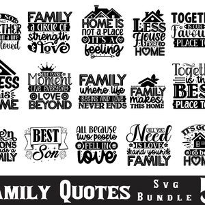 Family Quote Svg Bundle, Home Sign Svg File, Family Quotes Svg Files ...
