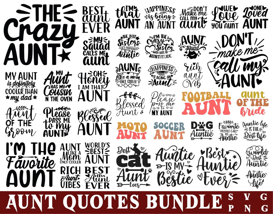 Aunt Svg, Aunt Quote Svg, Auntie SVG Bundle, Aunt Shirt Svg, Aunt Life ...