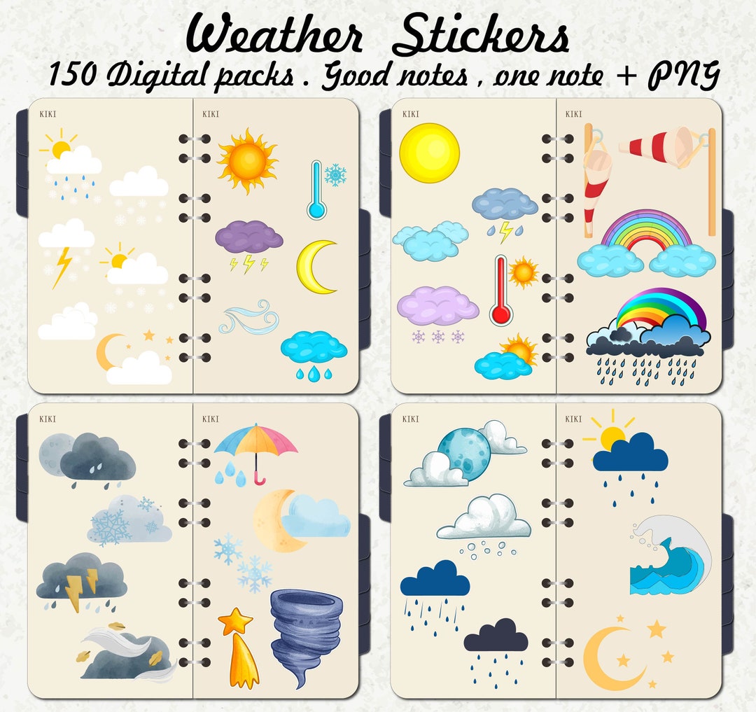 Weather Clipart, Watercolor Rainbow, Sun, Cloud, Rain, Weather Graphics ...