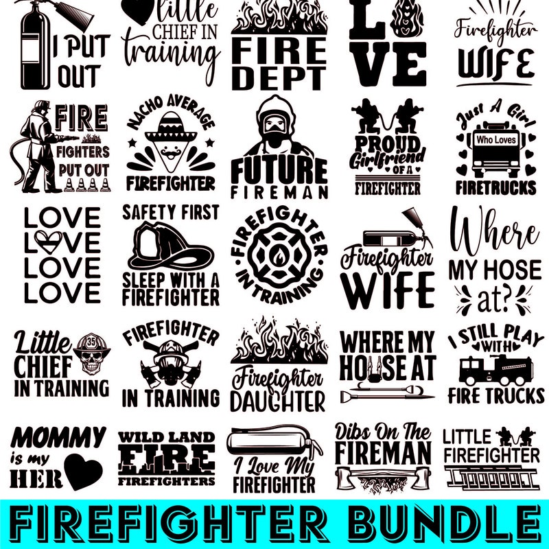 Firefighter Svg - Etsy