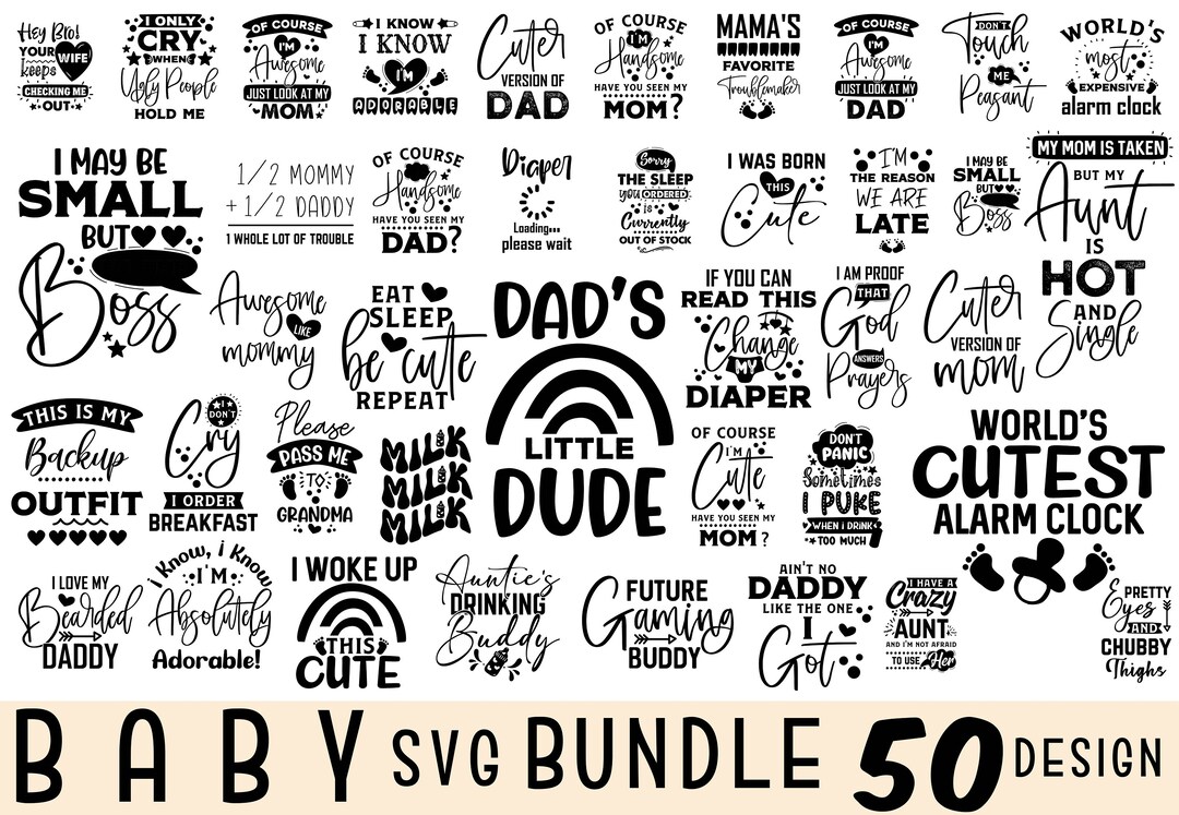 Paquete SVG para bebés, paquete SVG para recién nacidos, PNG para baby ...