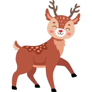 Christmas Reindeer Clipart, INSTANT Download Christmas Clip Art, Cute ...