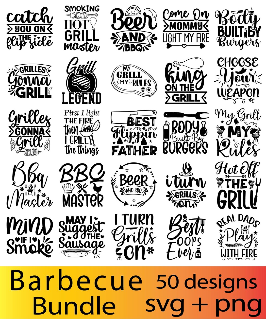 BBQ Svg Bundle, Barbecue SVG Bundle, Barbeque Svg Bundle, Grilling Svg ...