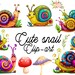Snail SVG Bundle, Insect Clip Art, Garden Bugs Clipart, Mushroom With ...