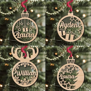 Christmas Name Ornament Svg, Christmas Bauble Svg, Christmas Laser File ...