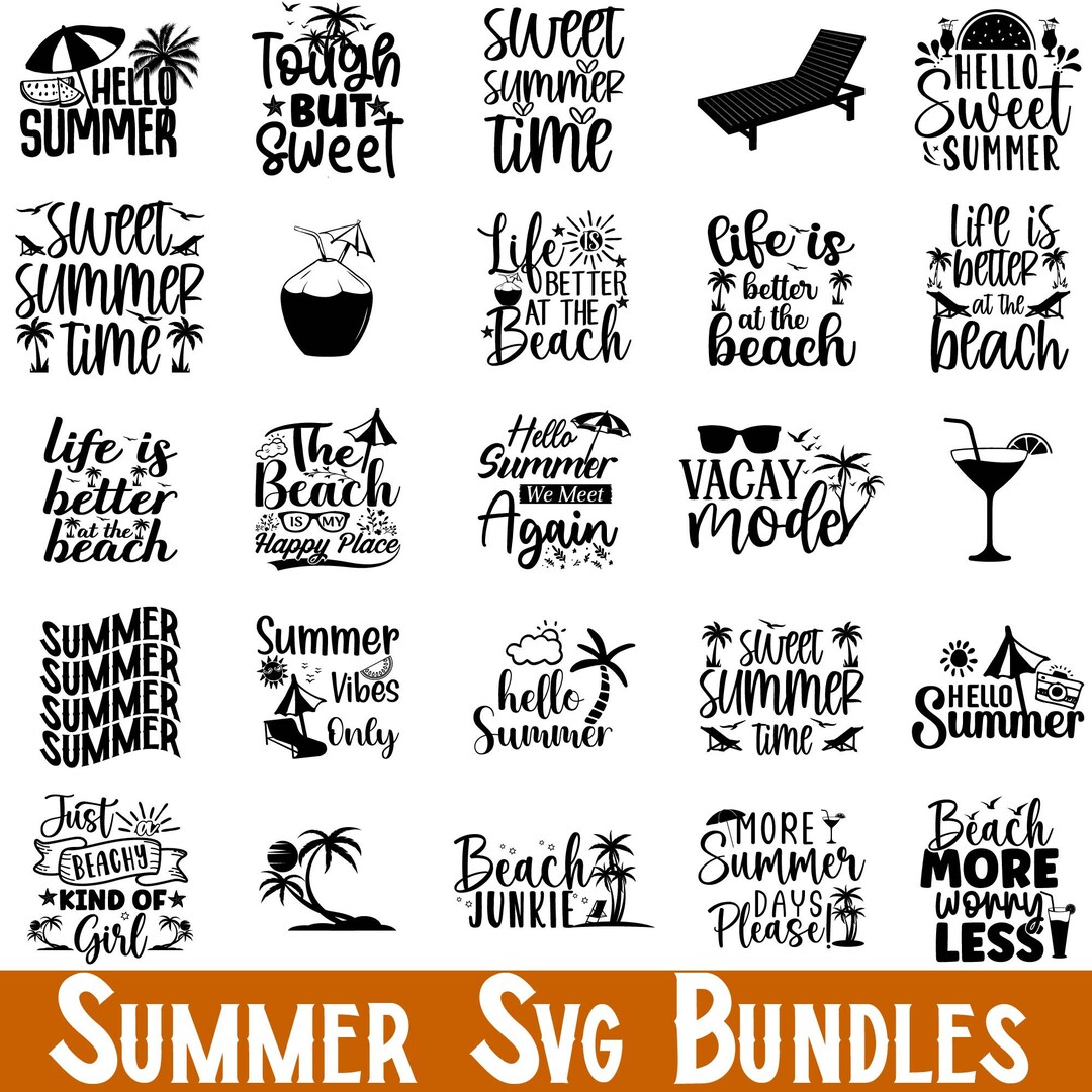 Summer Vibes SVG Bundle: Beach Life Designs (digital Download) - Etsy