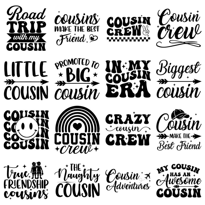 Cousins SVG Bundle: Family Reunion Cut Files (digital Download) - Etsy