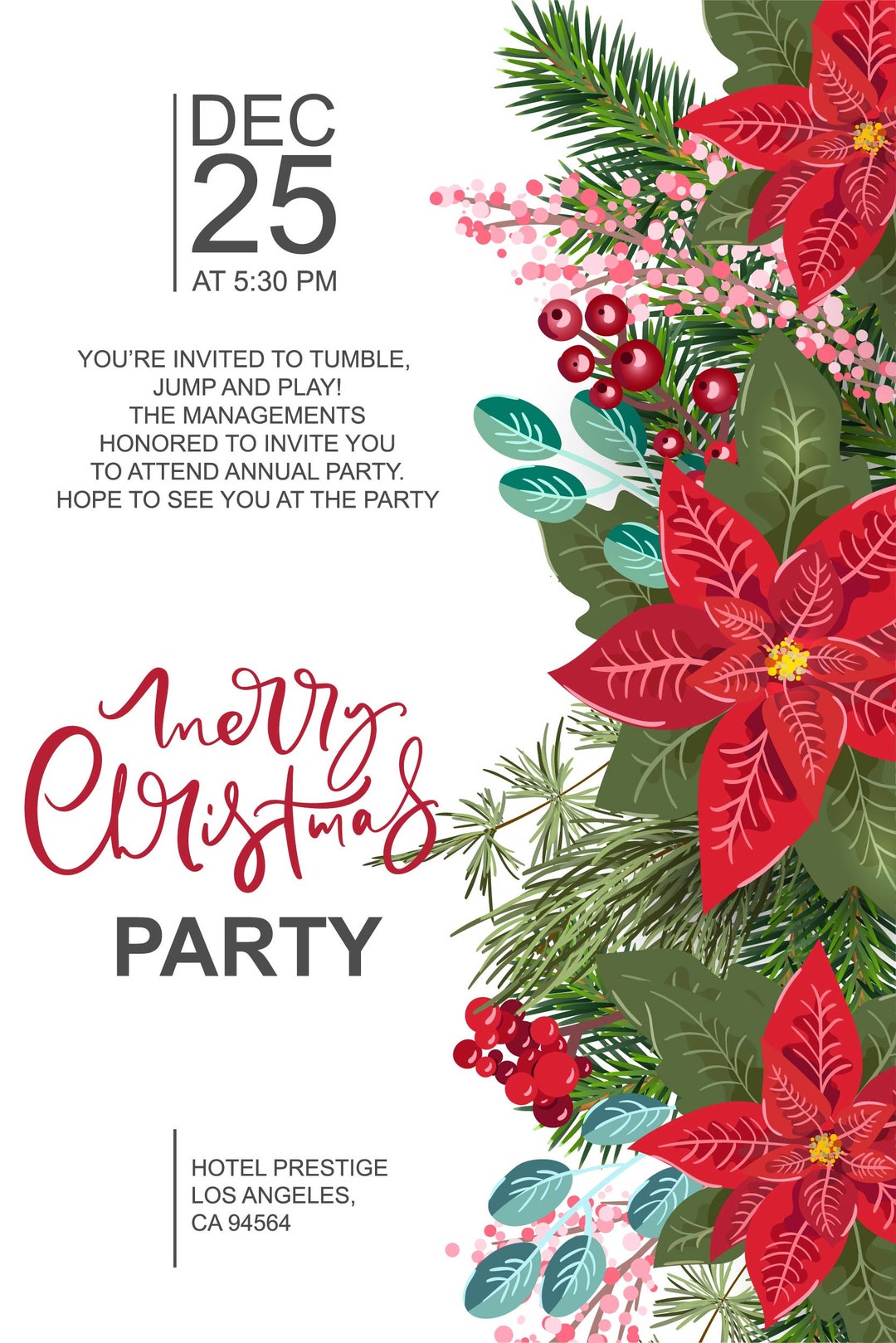 Christmas Party Invitation Template Editable Christmas Party Invite ...