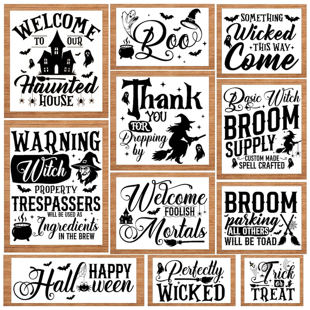 Halloween SVG Bundle: Spooky Quotes, Ghosts, Sign Designs (digital ...