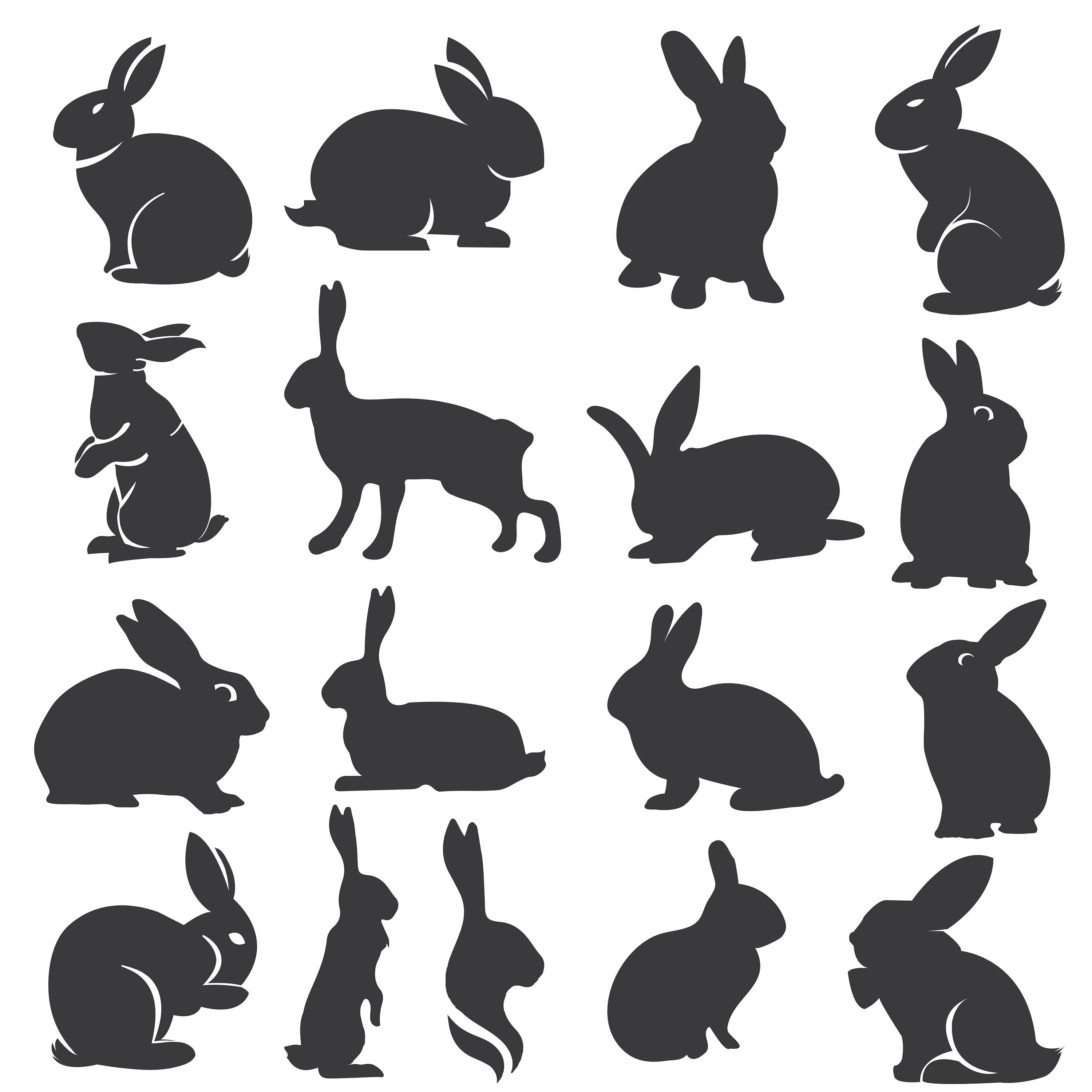 Jack Rabbit Silhouette Clipart
