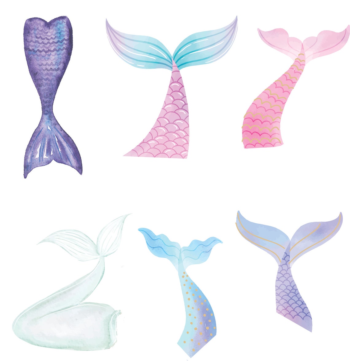 Watercolor Mermaid Tail Clipart Mermaid Layered Mermaid - Etsy Watercolor Mermaid Tail Clipart Mermaid Layered Mermaid - Etsy