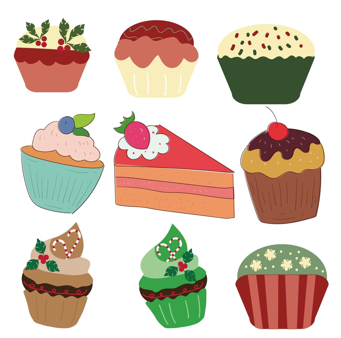 Dessert Clipart Sweet Bakery Clip Arts Cake SVG Bundle | Etsy