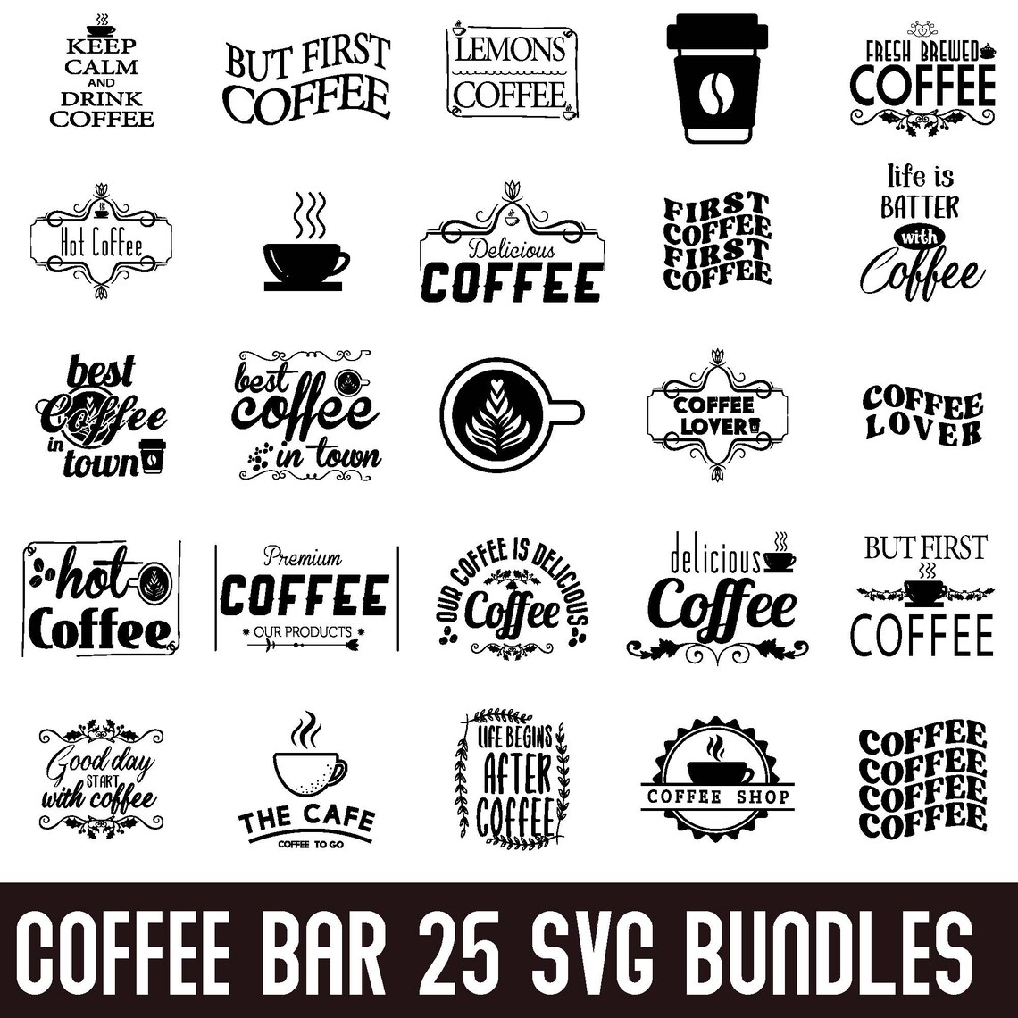 Coffee Bar SVG File: Home Cafe Decor (digital Download) - Etsy