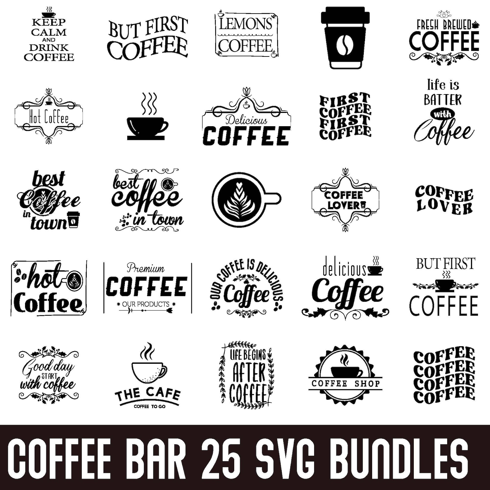 Coffee Bar SVG File: Home Cafe Decor (digital Download) - Etsy