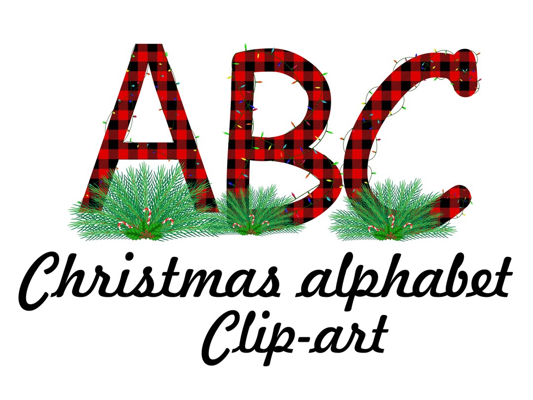 Christmas Alphabet Clipart: Santa Doodle Font (SVG, PNG) - Etsy