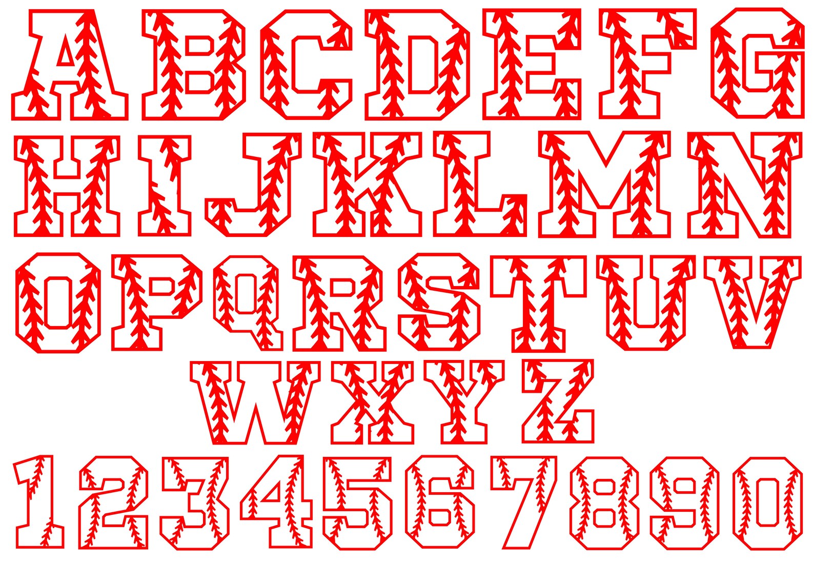 Baseball Stitch Font SVG Bundle: Varsity Letters, Threads (digital ...