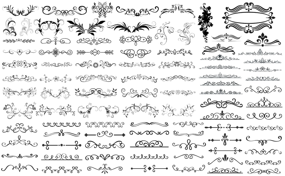 Text Divider Svg, Decorative Lines SVG, Text Decoration, Floral ...