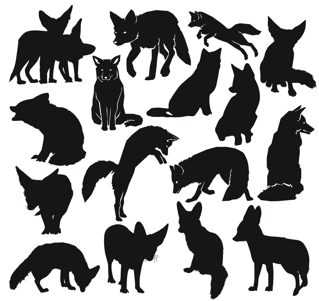 Fox Silhouette Clipart Fox SVG Bundle Forest Animals Silhouette Cute ...