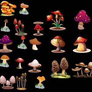 Mushroom Clipart Mushroom Digital Download Watercolor - Etsy