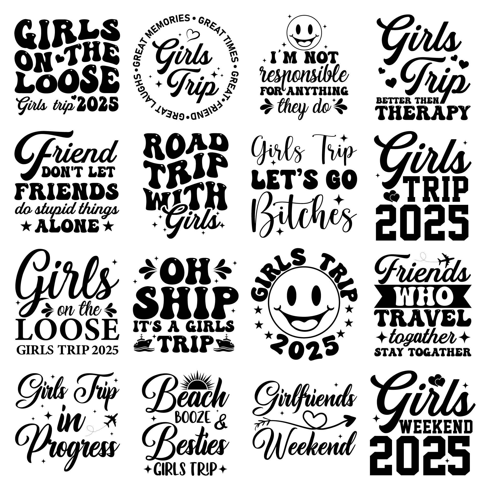 Girls Trip SVG Bundle: Vacation Shirts, Cruise Designs (digital ...