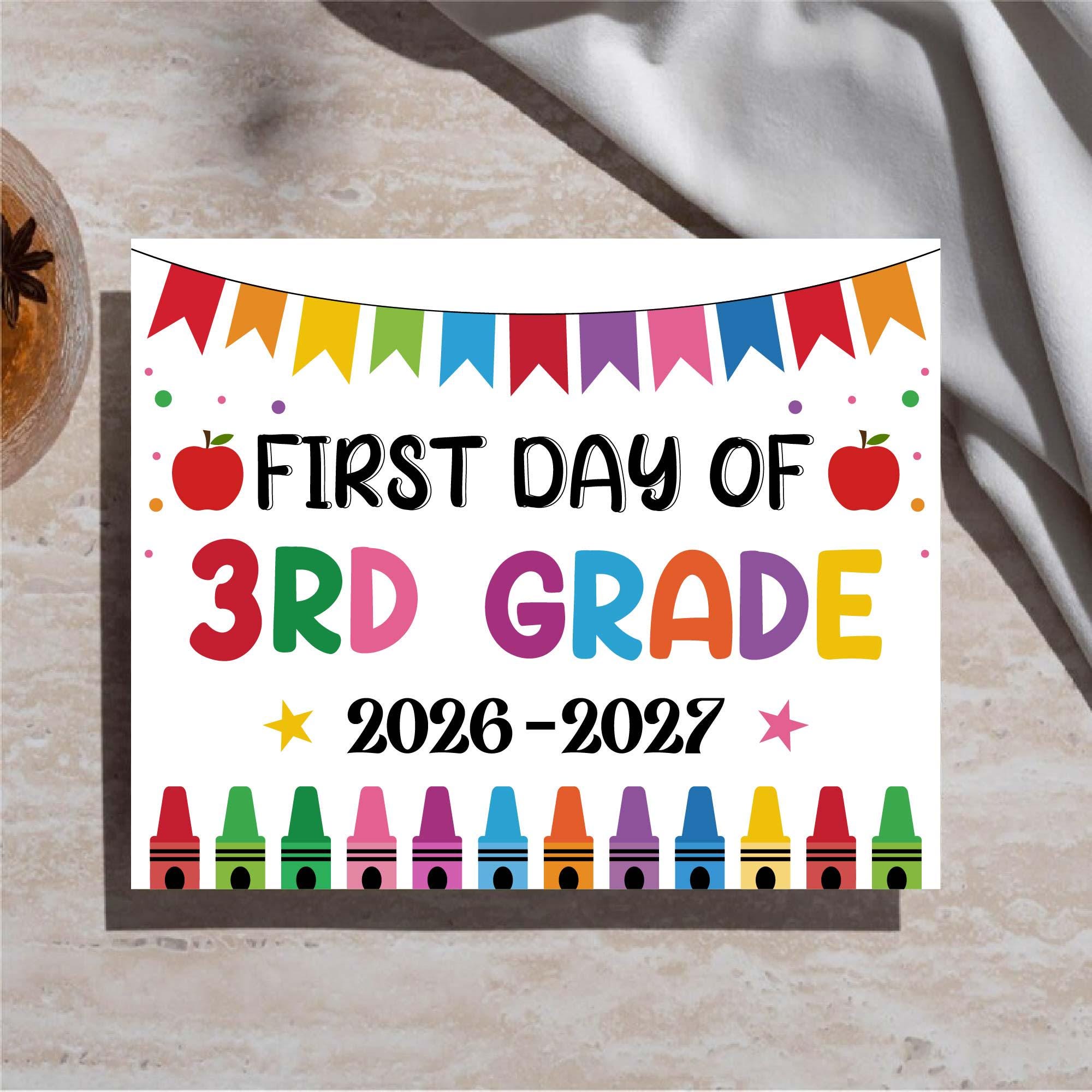 Printable First Day of 3rd Grade Sign: Class of 2026-2027 (digital ...