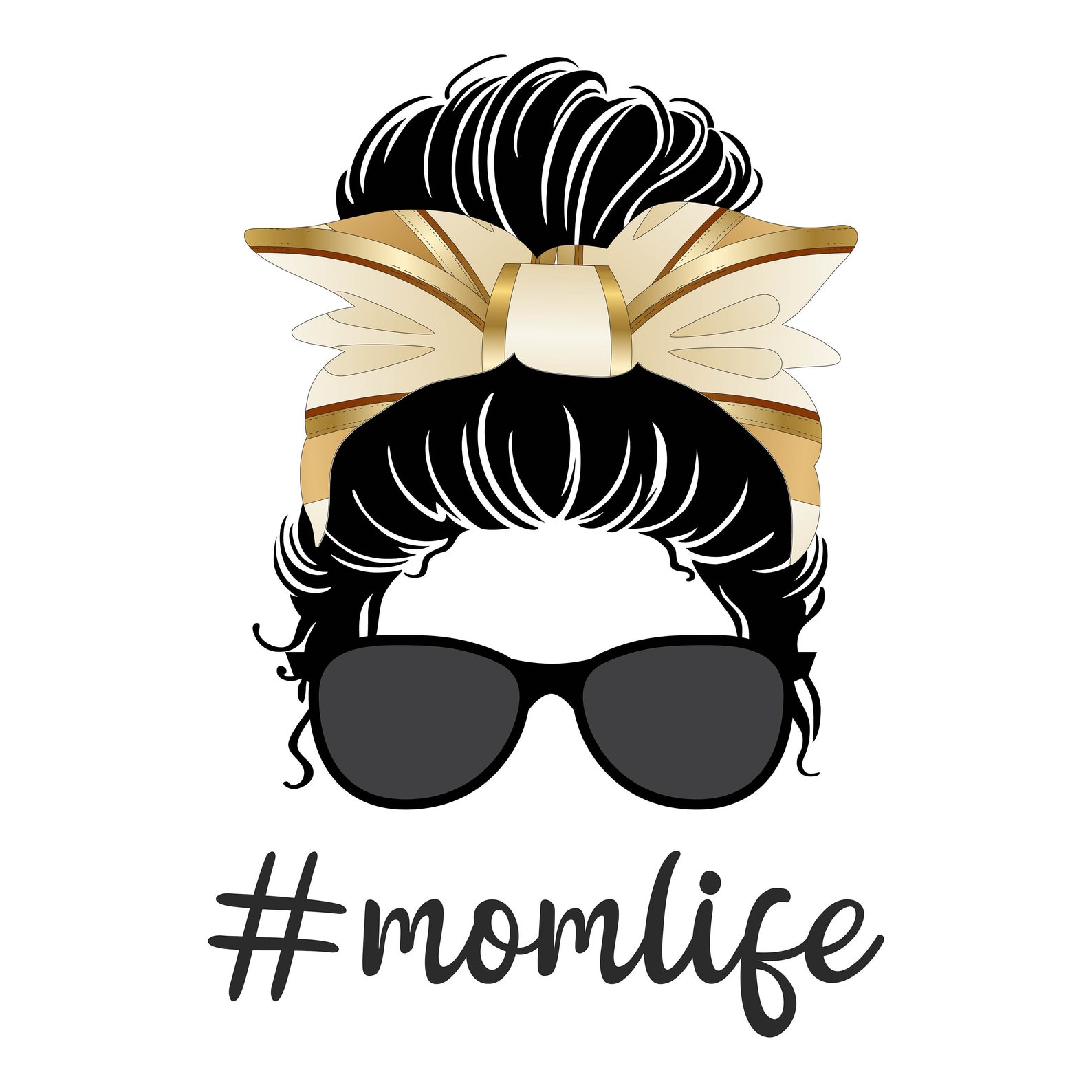 Messy Bun Svg Bundle Mom Life Bundle Messy Bun With Glasses Etsy