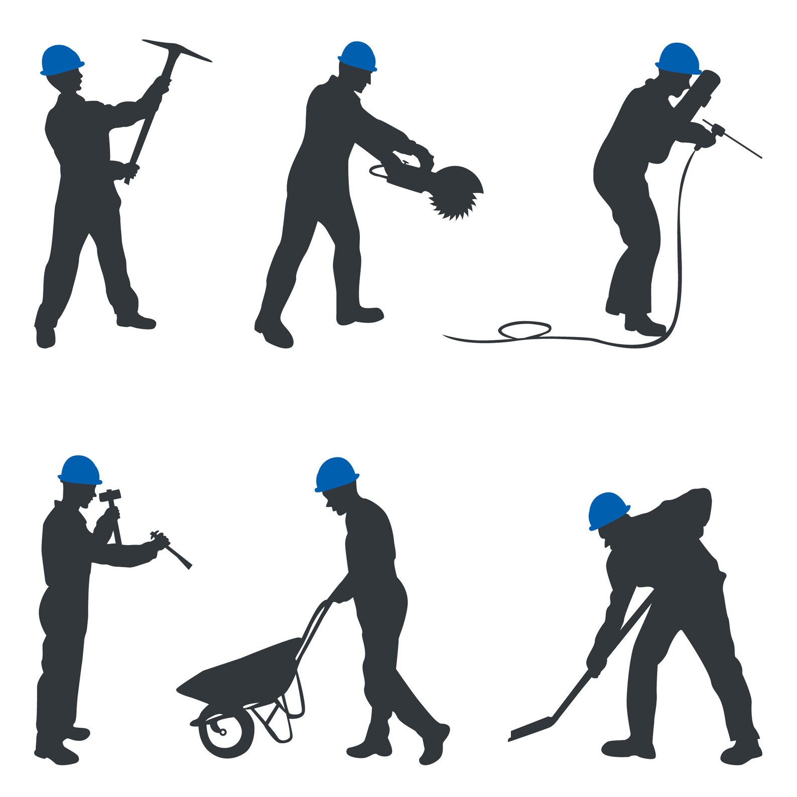 Construction Workers Svg Bundle Professional Labour Diggers - Etsy