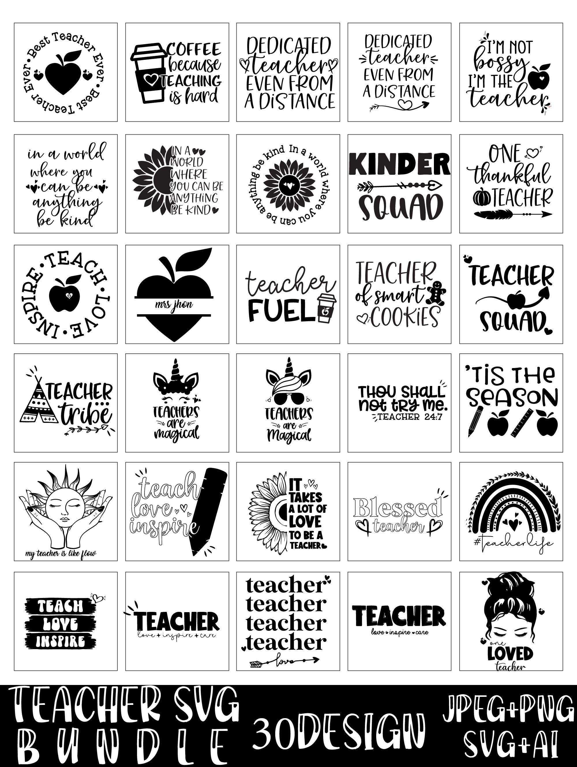 Teacher Svg Bundle Teacher Life Svg Teacher Quote Svg - Etsy