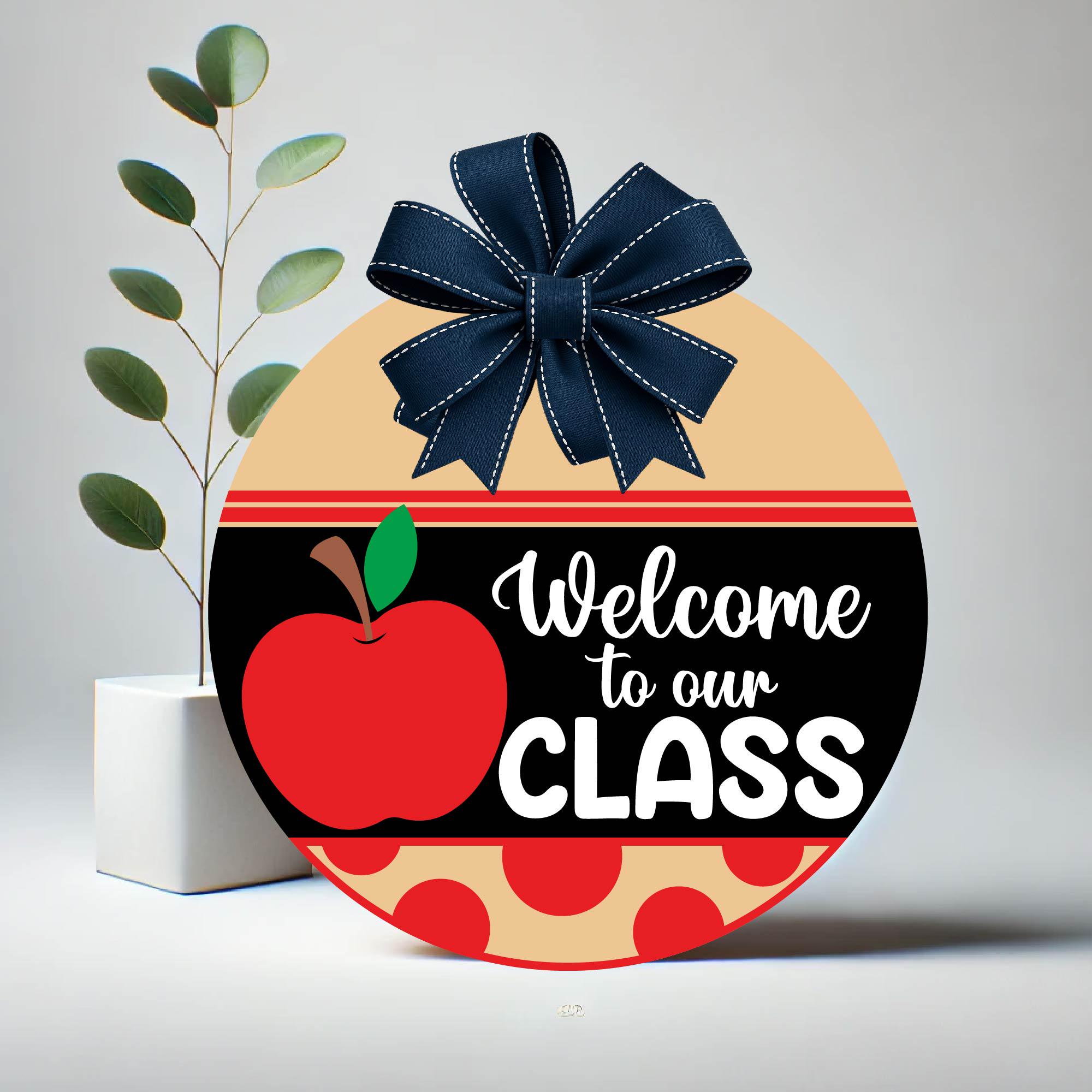 Classroom Welcome Sign SVG: Teacher Door Hanger, Glowforge Laser Cut ...
