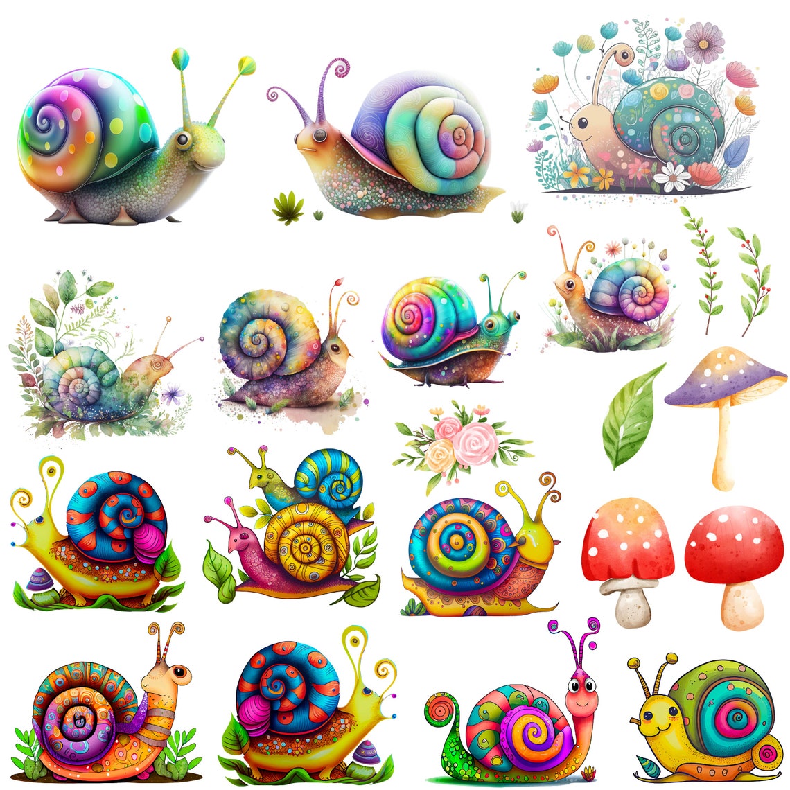 Snail SVG Bundle Insect Clip Art Garden Bugs Clipart - Etsy