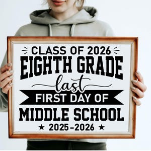 8th Grade Milestone Sign: Class of 2026 SVG Printable - Etsy
