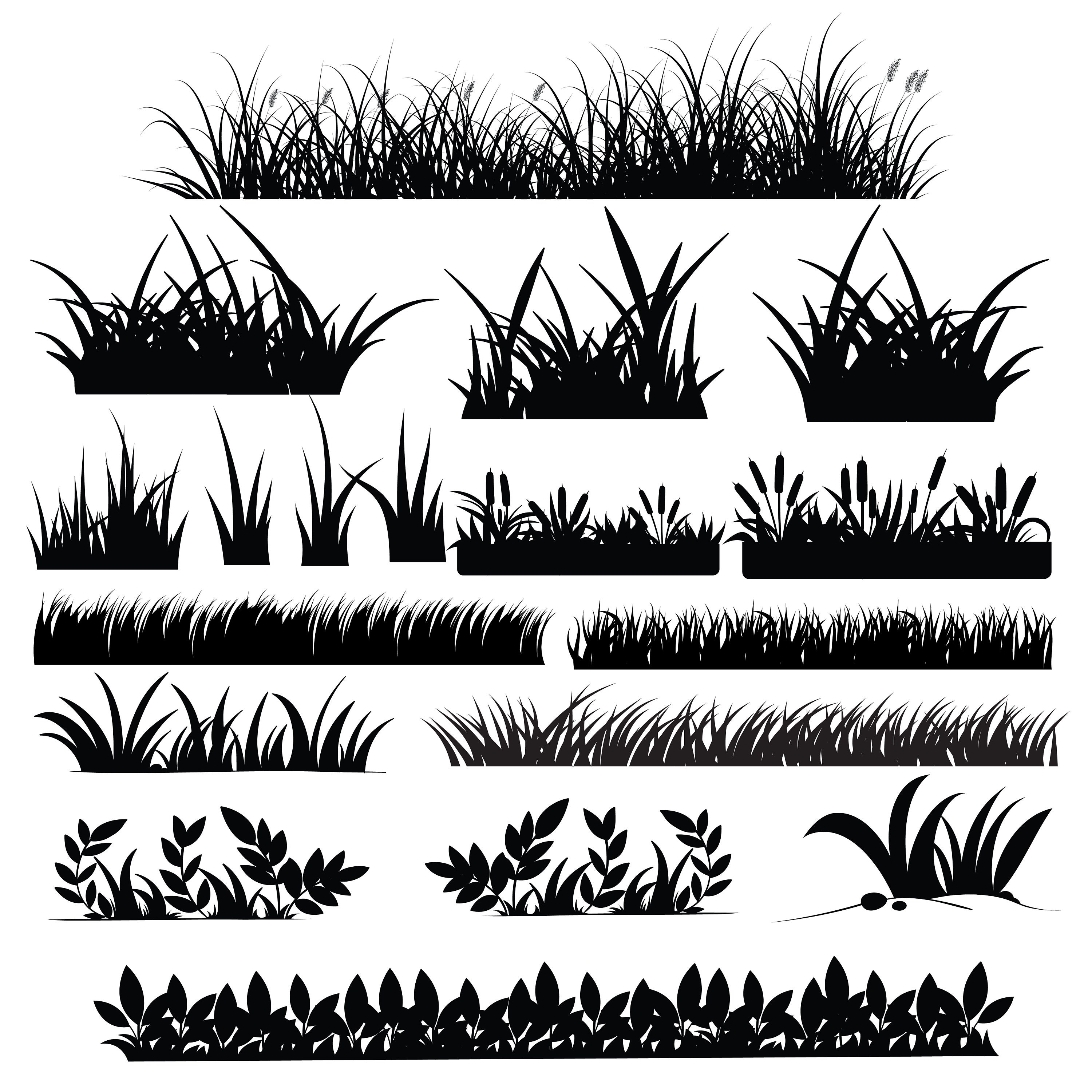 Grass Silhouette SVG Bundle Grass Clipart Grass Svg Cut - Etsy